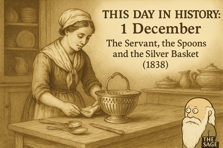 This Day in History: 1 December 1838 — The Servant, the Spoons and the ...
